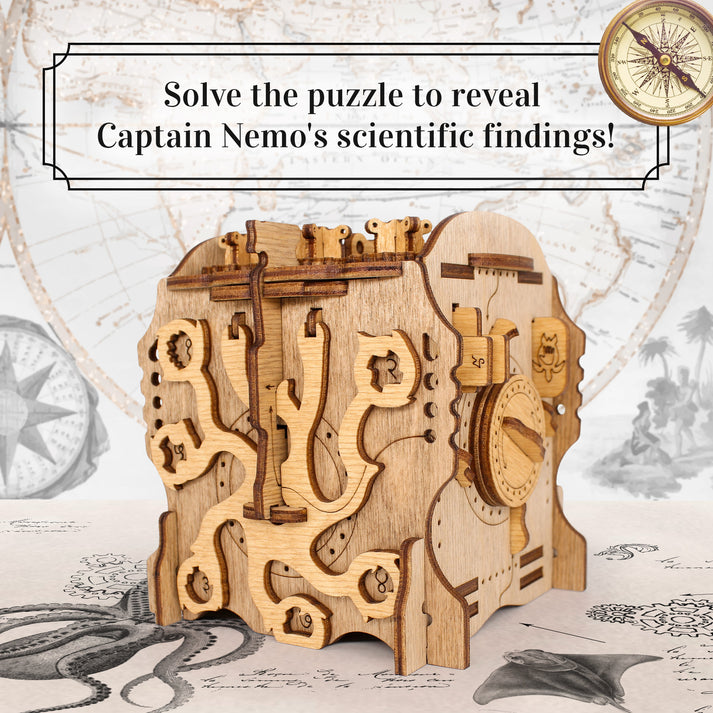 Cluebox - Captain Nemo's Nautilus. Escape Room in a Box. 3d Puzzle Box ...