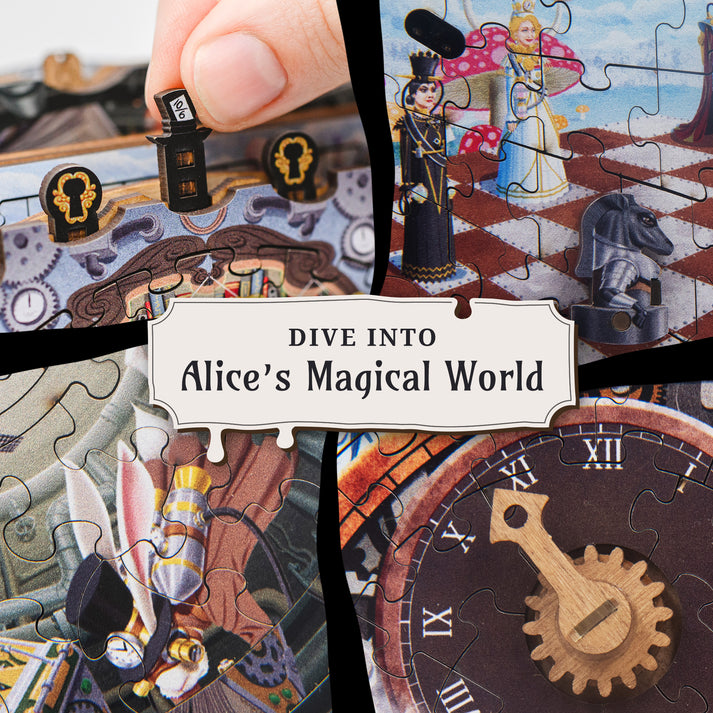 Cluepuzzle Wonderbox of Alice - Jigsaw puzzle box – iDventure Puzzles