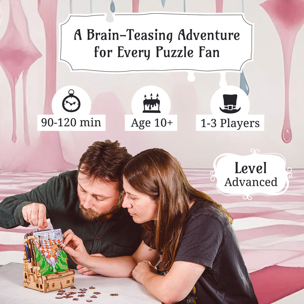 Cluepuzzle Wonderbox of Alice - Jigsaw puzzle box – iDventure Puzzles